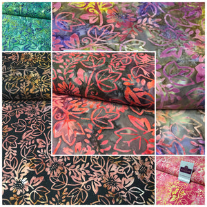 Ivy Leaves Floral Bali Batik 100% Cotton Patchwork Fabric MK901 Mtex Y